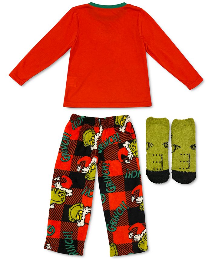 The Grinch Matching Toddler Girls 3-Pc. Grinch Family Pajama Set - Macy's