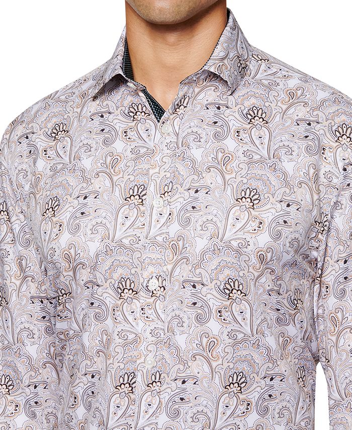 Society of Threads Men's Slim-Fit Performance Paisley Print Dress Shirt ...