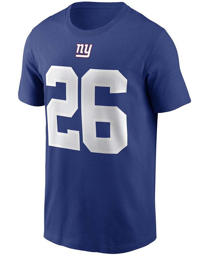Nike Men's Saquon Barkley Royal New York Giants Name and Number T-shirt ...