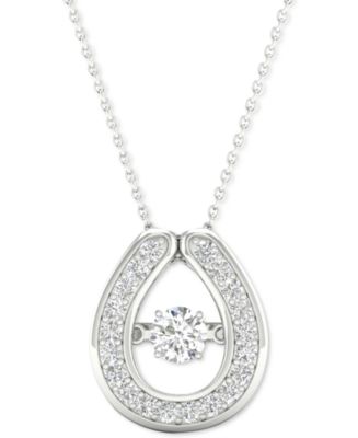 Twinkling Diamond Star Diamond Framed 18" Pendant Necklace (1/5 ct. t.w ...