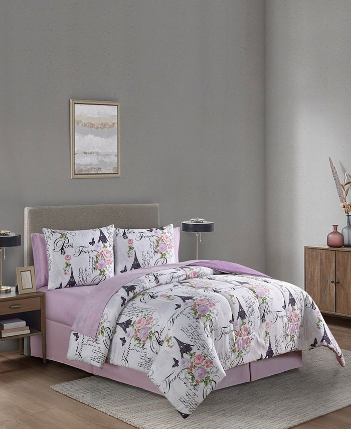 Keeco Paris in Bloom 8-Pc. California King Comforter Set - Macy's