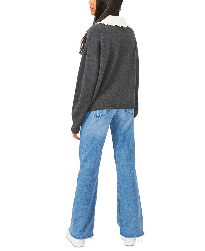 Riley & Rae Ruffled-Collar Oversized Cardigan Sweater, Created for Macy ...