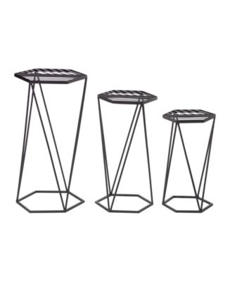 Glitzhome Modern Hexagon Plant Stand, Set of 3 - Macy's