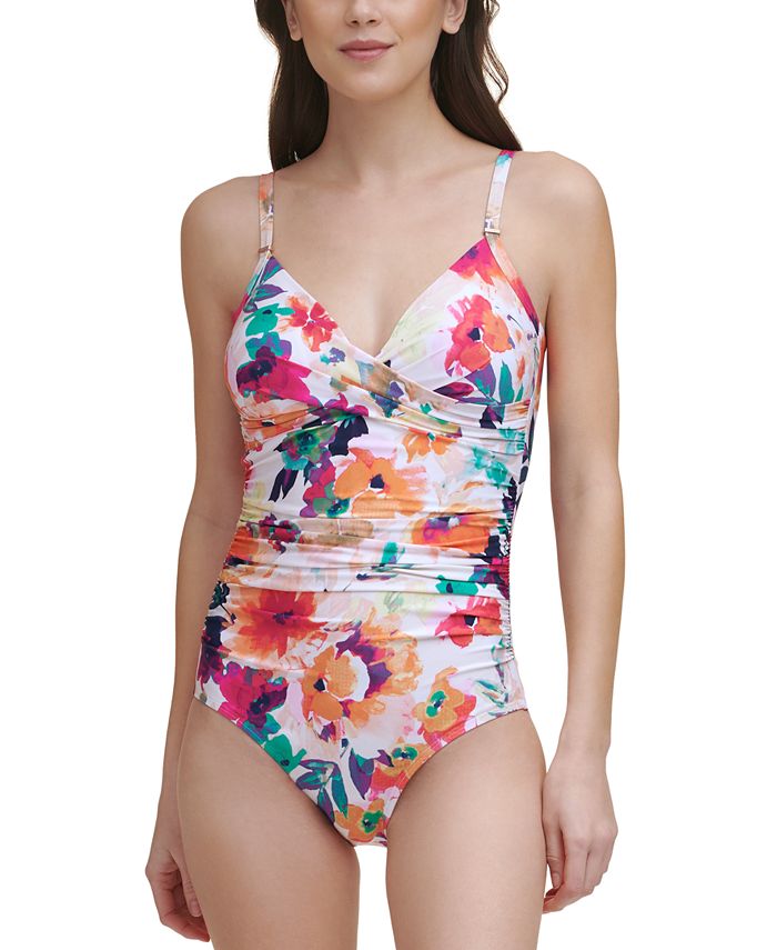 Calvin Klein Twist Front Tummy Control One Piece Swimsuit Created For