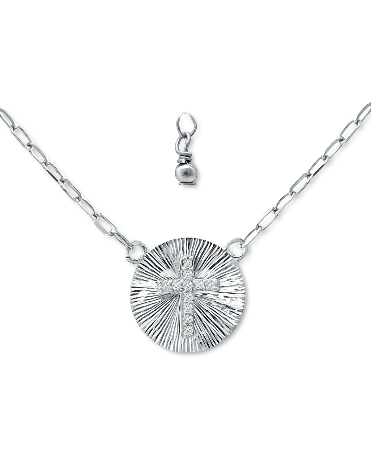 Click here for Giani Bernini Cubic Zirconia Cross Disc Pendant Ne... prices