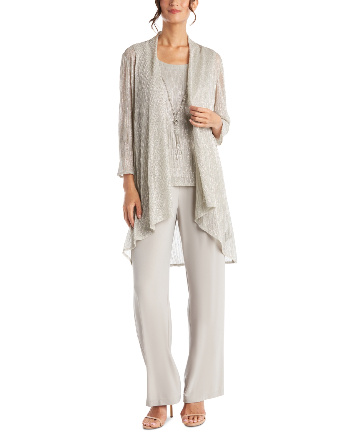 Click here for R & M Richards Petite 3-Pc. Metallic Jacket  Neckl... prices