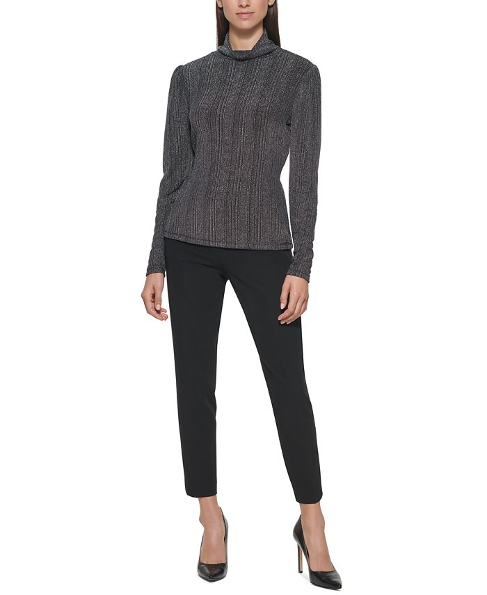Tommy Hilfiger Metallic Turtleneck Top - Macy's