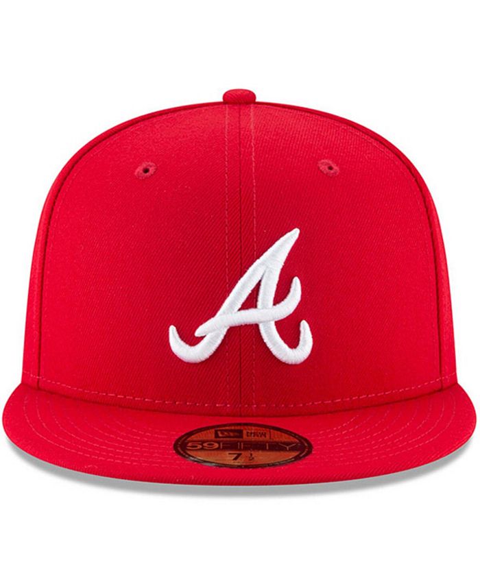 New Era Men's Red Atlanta Braves Fashion Color Basic 59FIFTY Fitted Hat ...