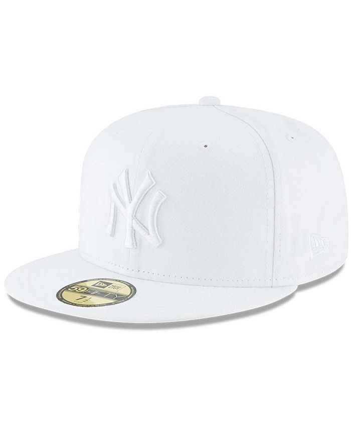 New Era Men's White New York Yankees Primary Logo Basic 59FIFTY Fitted ...