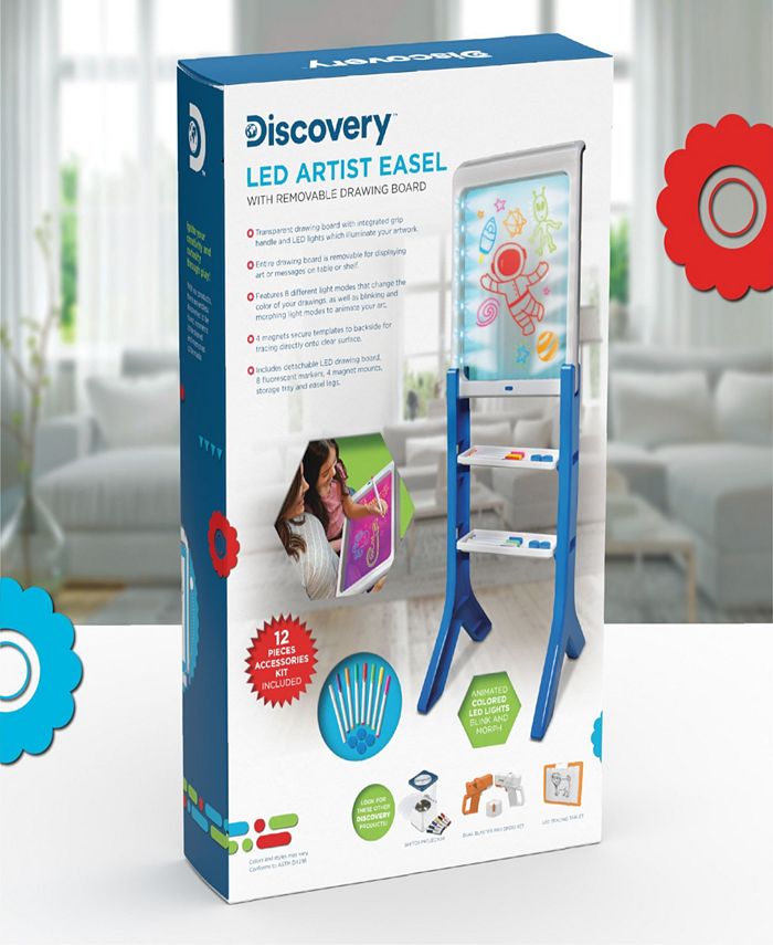 Discovery Kids LED Artist Easel with Removable Glow in the Dark ...