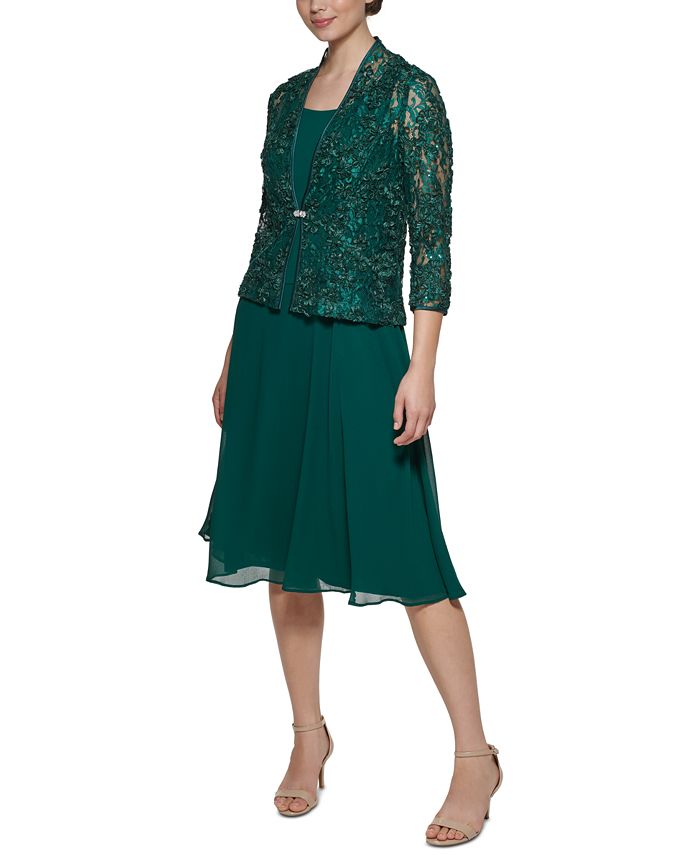 Jessica Howard Petite Midi Dress and Lace Jacket & Reviews - Dresses ...