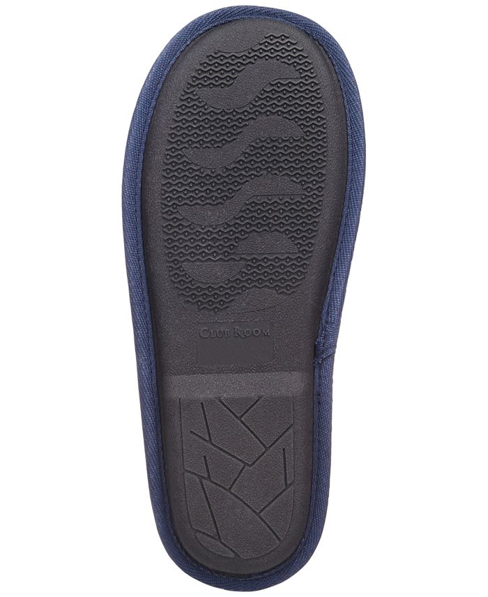 Club Room Men's Plaid Fleece-Lined Slippers, Created for Macy's - Macy's