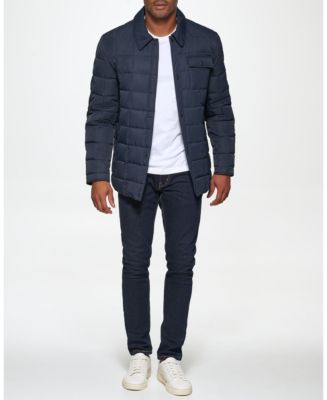 Men's Tech Down Shirt Jacket with Box Quilt Jacket - Macy's
