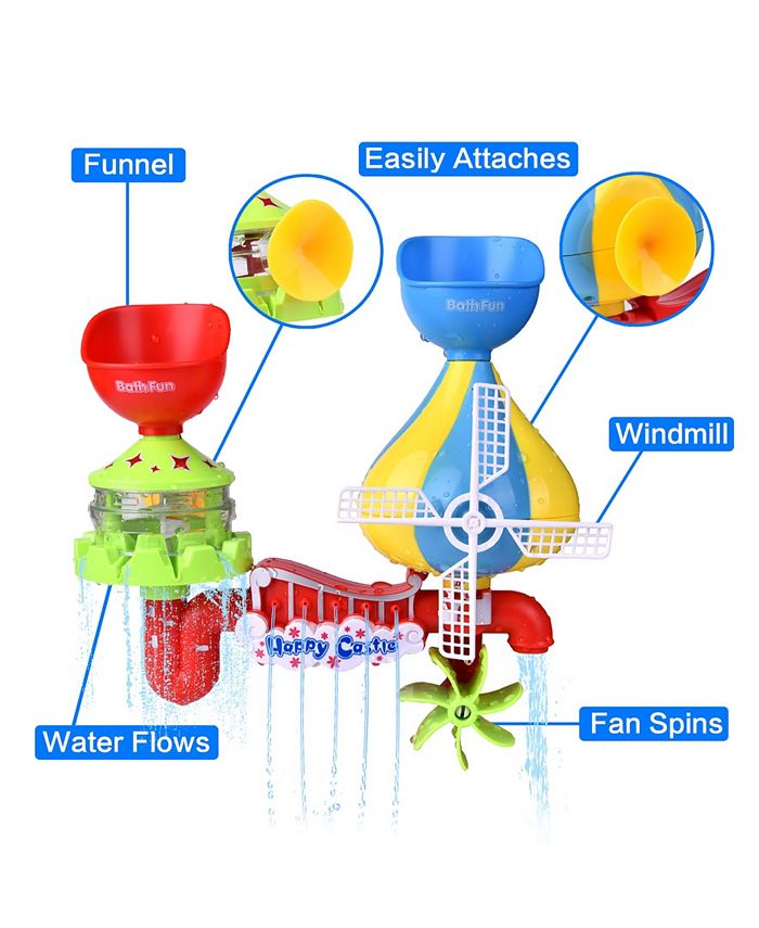 Fun Little Toys 11-Piece Toddler Bath Toys Set, Windmill Waterfall ...