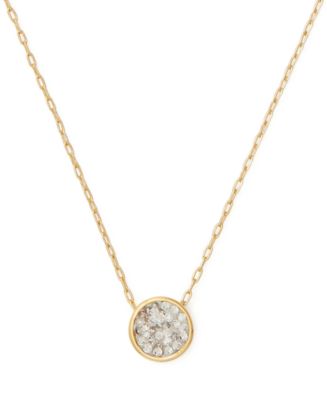 kate spade new york Gold-Tone Pavé Cluster Mini Pendant Necklace, 17 ...