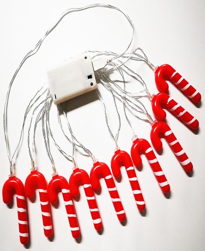 Creative Motion 10-Light LED Candy Cane Christmas Light Set - Macy's