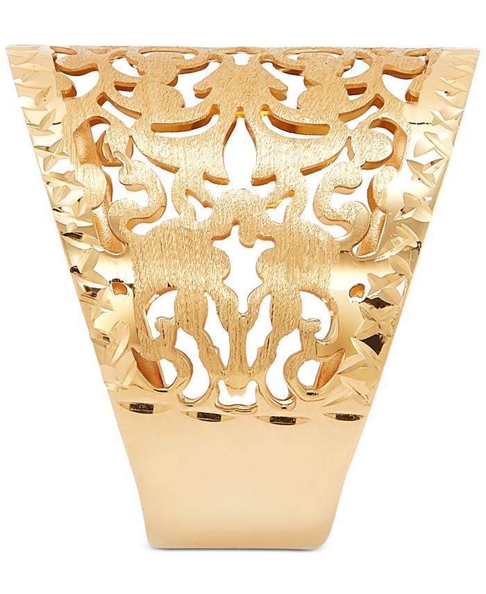 Italian Gold Filigree Openwork Statement Ring in 10k Gold - Macy's