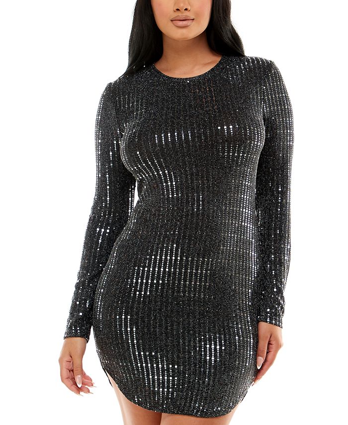 B Darlin Juniors' Metallic Bodycon Dress - Macy's