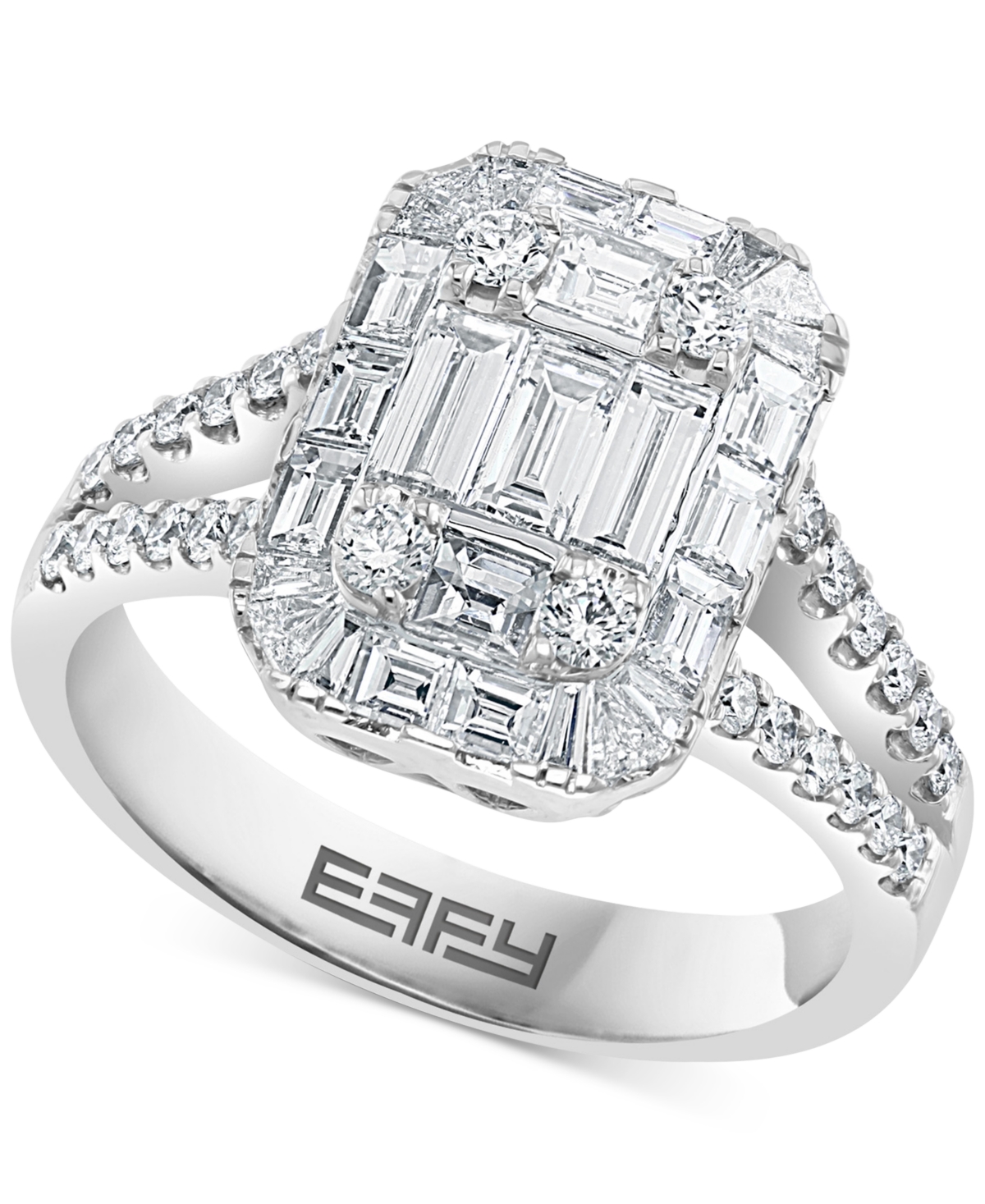 Click here for Effy Diamond Baguette Cluster Statement Ring (1-1/... prices