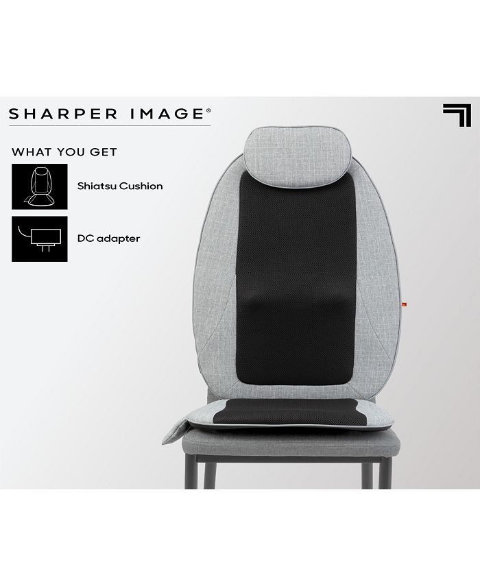 Sharper Image Massage Seat Topper 4-Node Shiatsu with Heat & Vibration ...