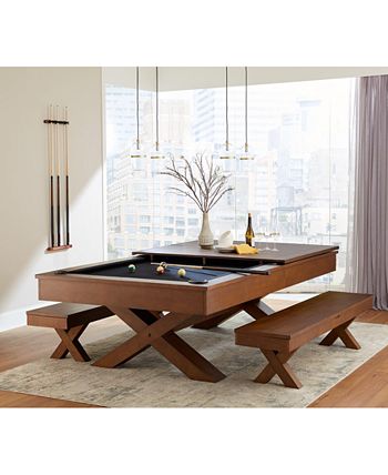 HB Home Blake Pool Table 4 Piece Set (Pool table, Dining Top, and 2 ...