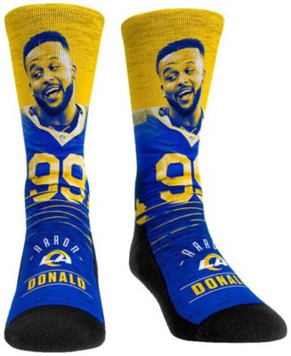 Men's Aaron Donald Los Angeles Rams Player Jumbotron Multi Crew Socks ...