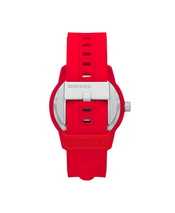 Diesel Men's Red Silicone Strap Watch with Red and Black Nylon Bracelet ...