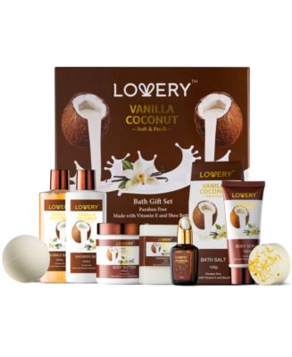 Lovery Vanilla Coconut Home Spa Kit, Body Care Gift Set, 10 Piece - Macy's