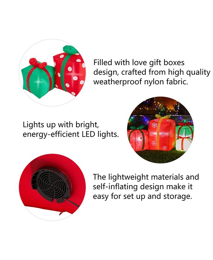Glitzhome Lighted Inflatable Gift Boxes Decor - Macy's
