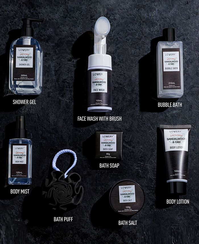 Lovery Sandalwood Oak Spa Kit, Bath and Body Care Gift Set, 10 Piece ...