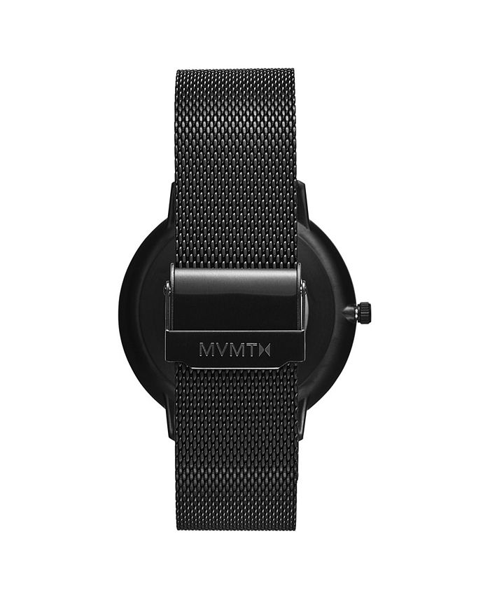 MVMT Men's Legacy Black Stainless Steel Mesh Bracelet Watch, 42mm - Macy's