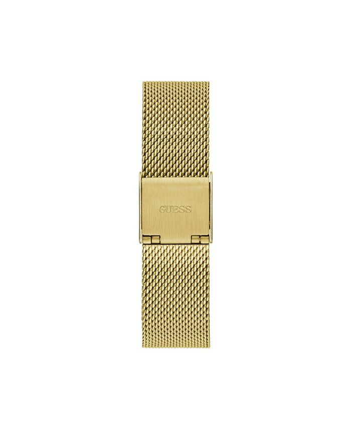 GUESS Women's Gold-Tone Stainless Steel Mesh Bracelet Watch 32mm - Macy's