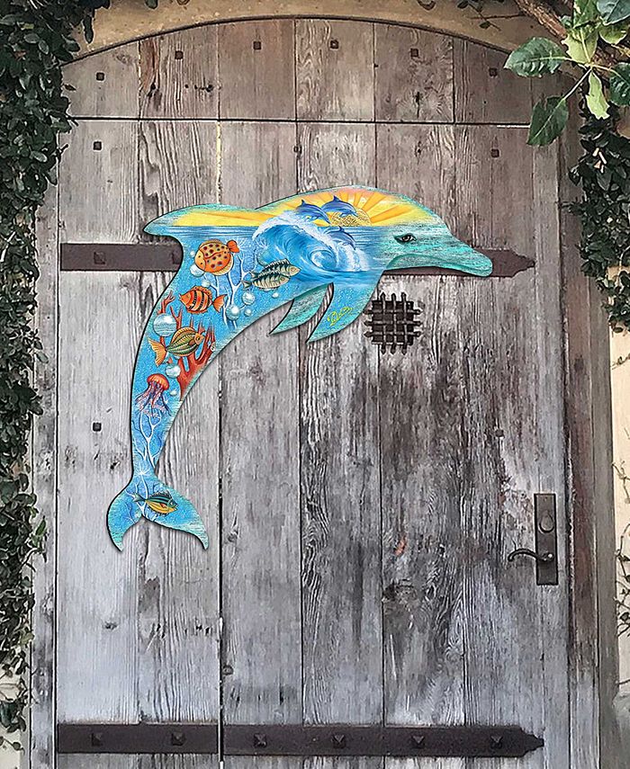 Designocracy Sea Creatures Dolphin Wooden Door Hanger - Macy's