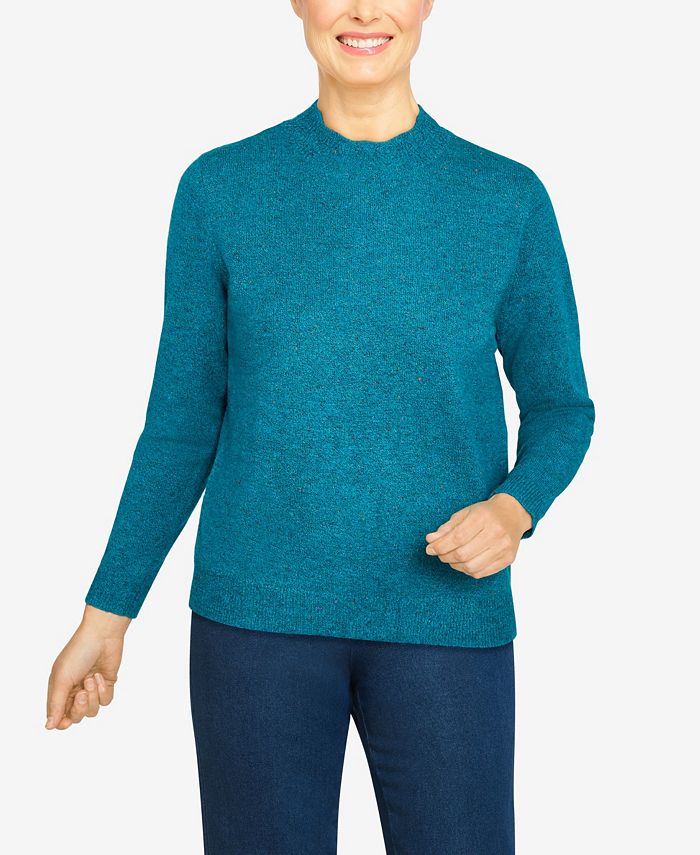 Alfred Dunner Plus Size Classics Mock Neck Cashmelon Sweater - Macy's
