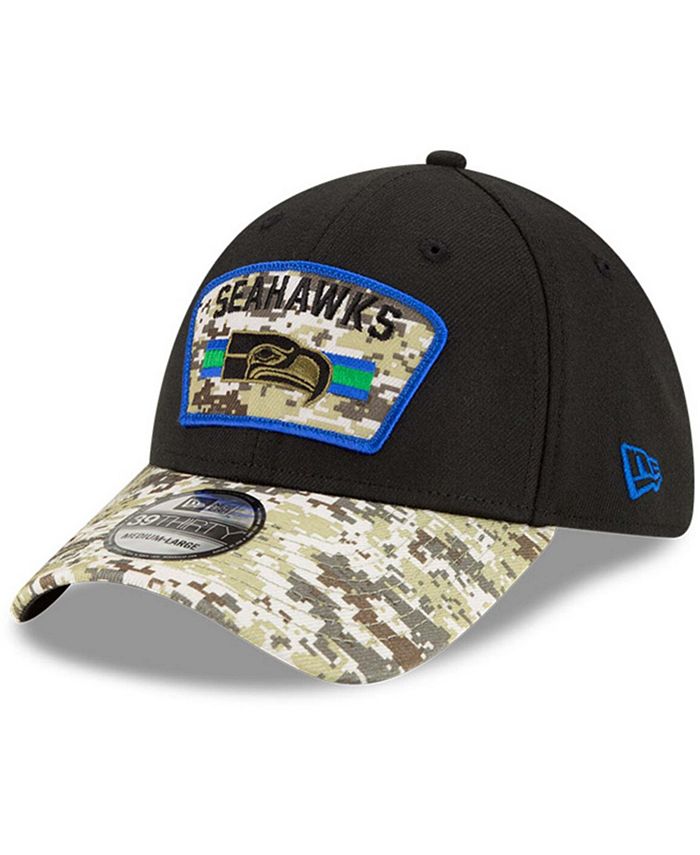 New Era Men's Black-Camouflage Seattle Seahawks 2021 Salute To Service ...