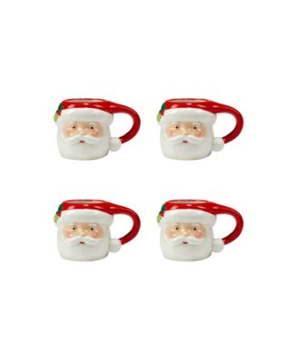 Holiday Magic Santa 4 Piece 3D Mug Set - Macy's