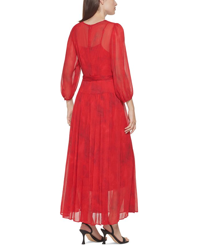 Calvin Klein Printed Maxi Dress - Macy's