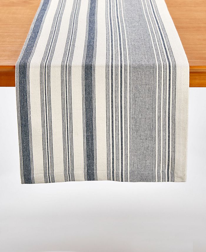 Tableau Hammond Woven Stripe Table Runner, 72" x 14" - Macy's