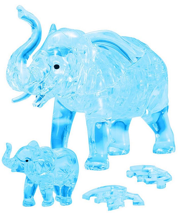 BePuzzled 3D Crystal Puzzle - Elephant and Baby Blue - 46 Piece - Macy's