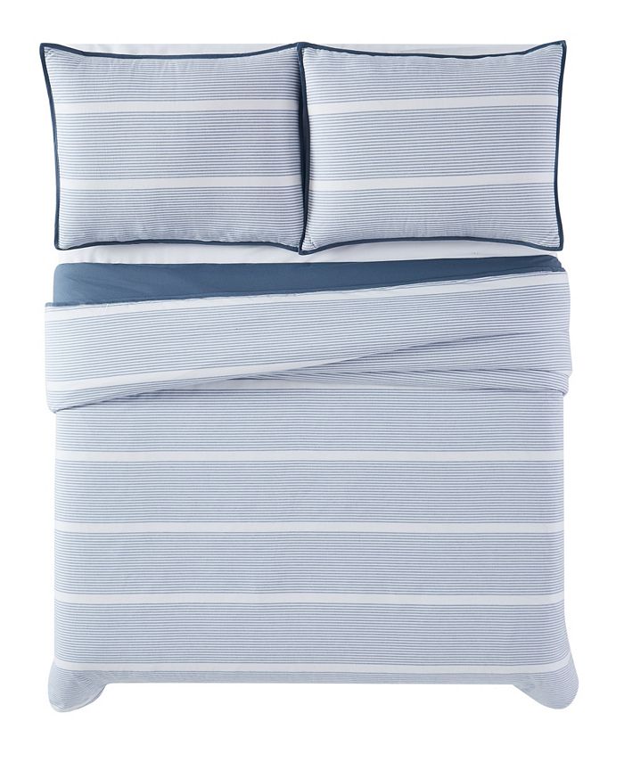 Brooklyn Loom Niari Yarn Dye Stripe 3 Piece Duvet Cover Set, Full/Queen ...