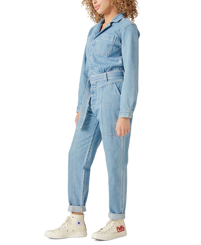 Lucky Brand Seam-Detailed Denim Jumpsuit - Macy's Lucky Brand Seam-Detailed Denim Jumpsuit - Macy's