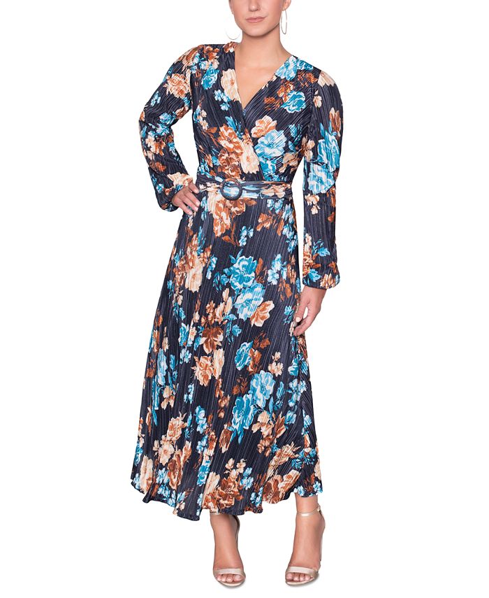 RACHEL Rachel Roy Pleated Floral-Print Maxi Dress - Macy's