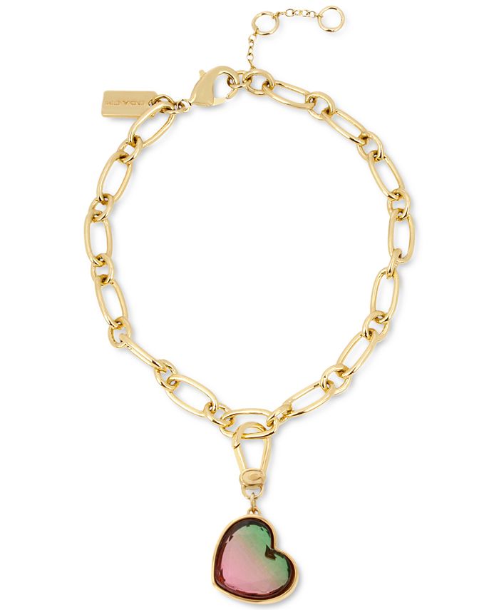 COACH Gold-Tone Collectible Gemstone Heart Charm - Macy's