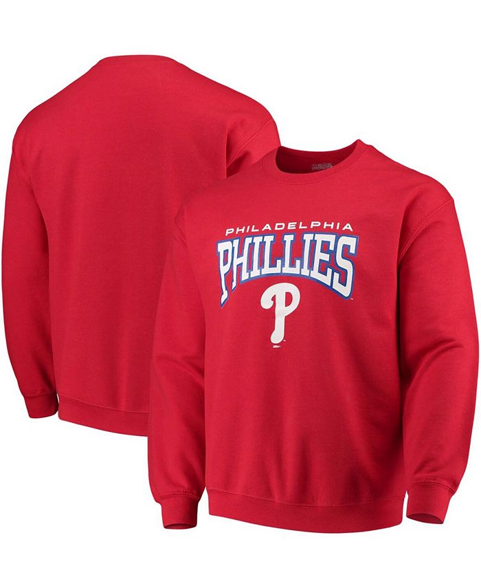 Stitches Men's Red Philadelphia Phillies Pullover Crew Neck Sweatshirt ...