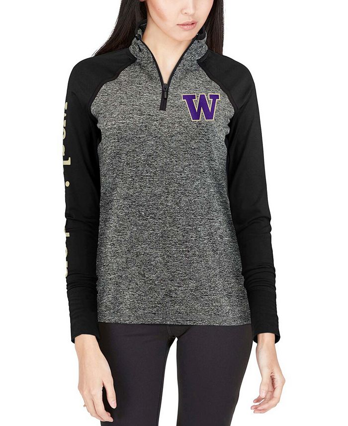 Camp David Women's Gray, Black Washington Huskies Finalist Quarter-Zip ...