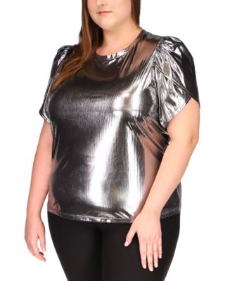 Michael Michael Kors Plus Size Metallic Top - Macy's