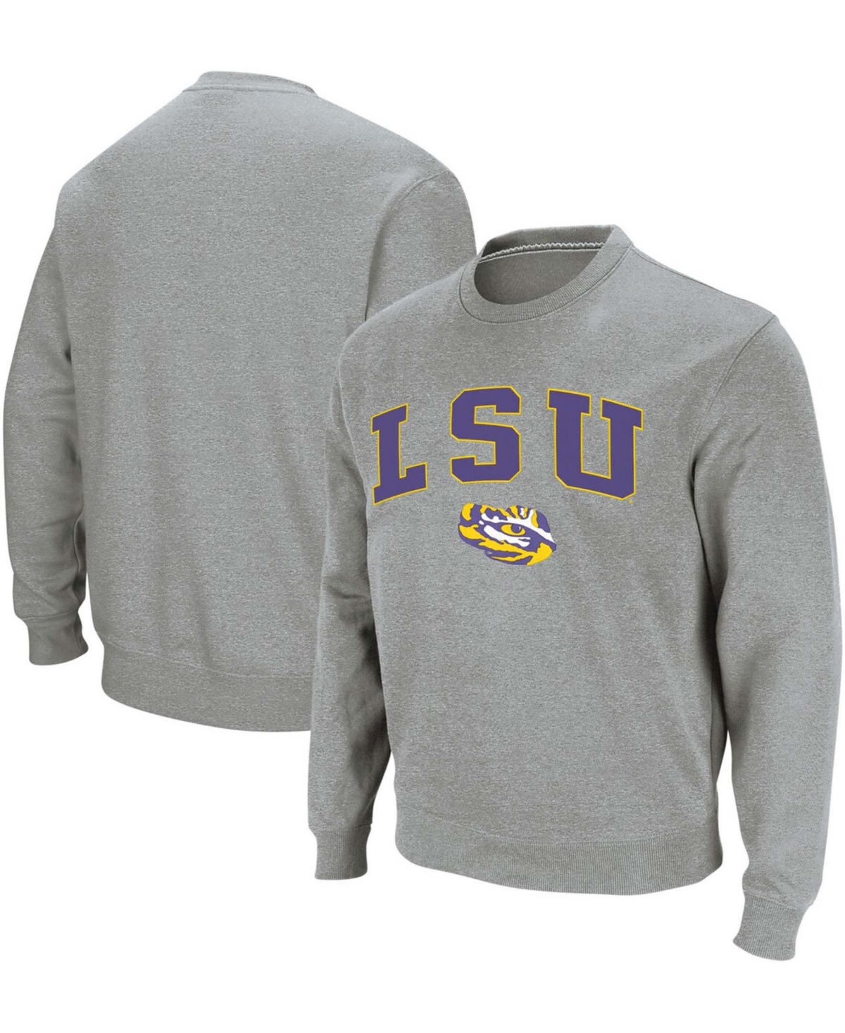 Click here for Colosseum Mens Lsu Tigers Arch & Logo Crew Neck Sw... prices