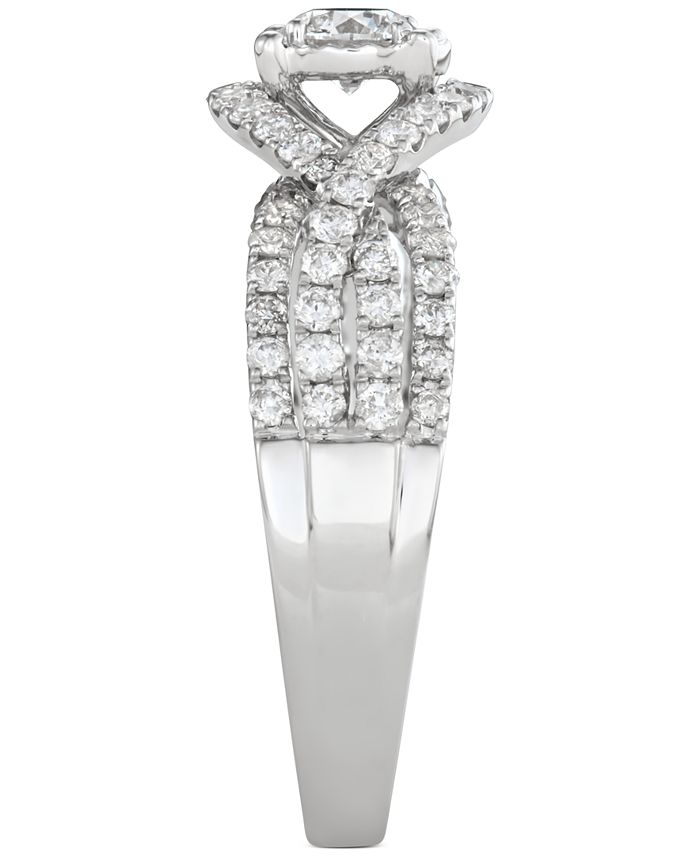 Macy's Diamond Multirow Crossover Bridal Set (1-1/6 ct. t.w.) in 14k ...