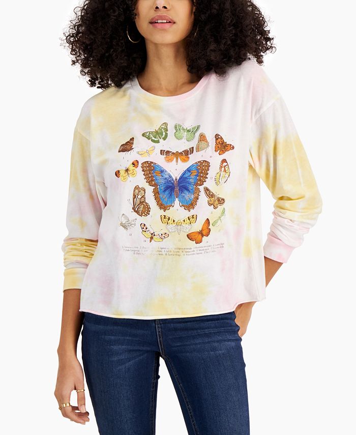 Grayson Threads Black Juniors' Butterfly Graphic Top - Macy's