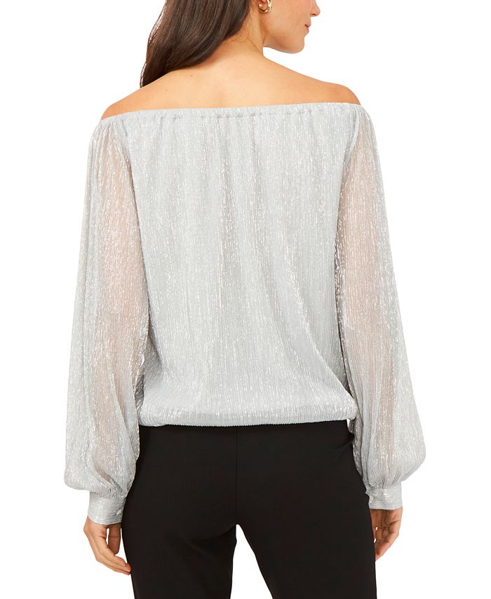 MSK Metallic Off-The-Shoulder Top - Macy's